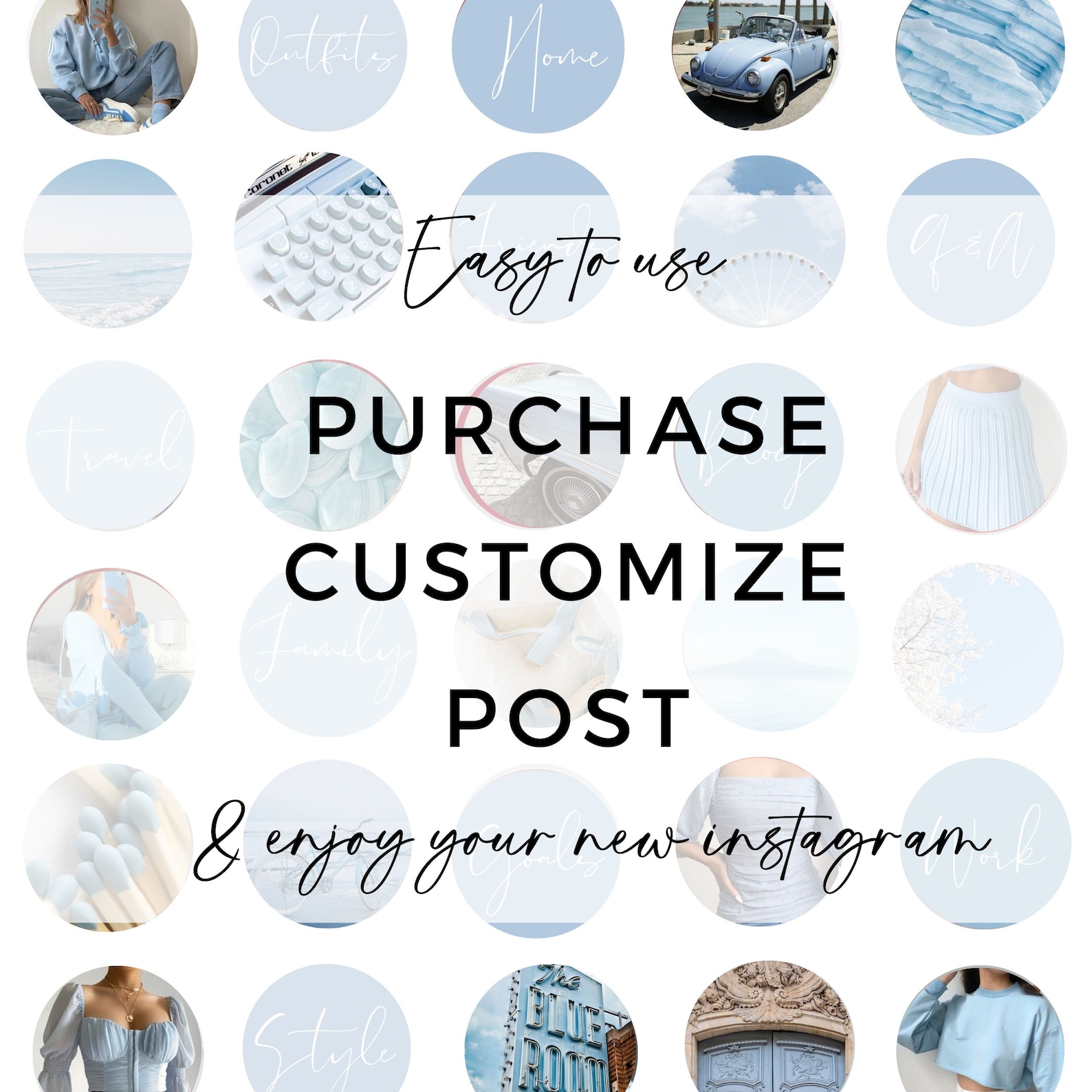 30 Blue Instagram Highlight Covers | Highlight Instagram | Instagram ...