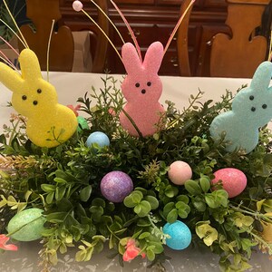 Easter Floral Arrangement, Easter Peep Centetpiece, Easter Peep Decor ...