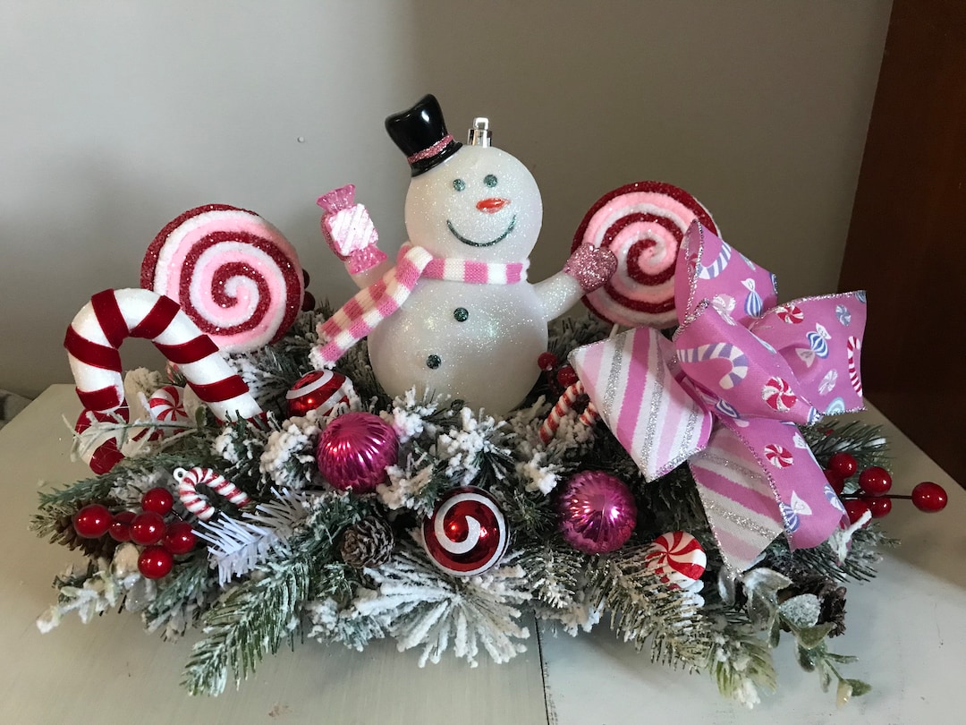Snowman Centerpiece, Christmas Centerpiece, Holiday Centerpiece, Winter ...