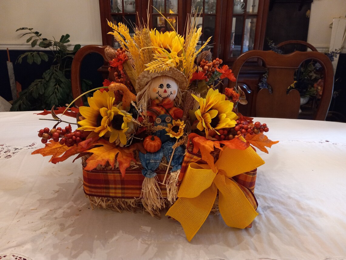 Fall Decor Fall Scarecrow Decor Fall Centerpiece Scarecrow - Etsy