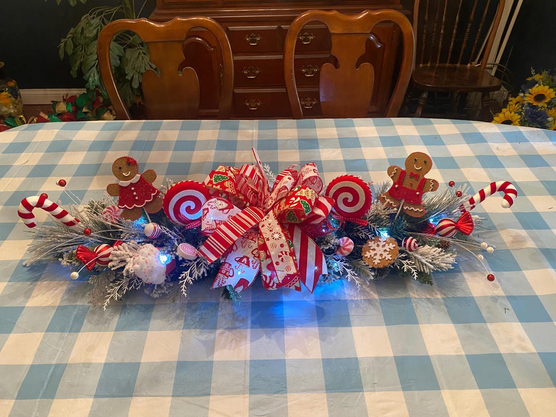 Gingerbread Man Centerpiece, Gingerbread Arrangement, Holiday Decor ...