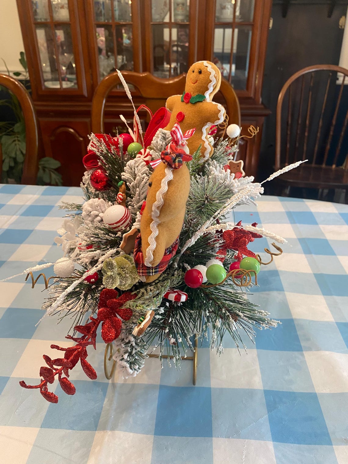 Gingerbread Sleigh Centerpiece, Gingerbread Sleigh, Gingerbread Decor ...