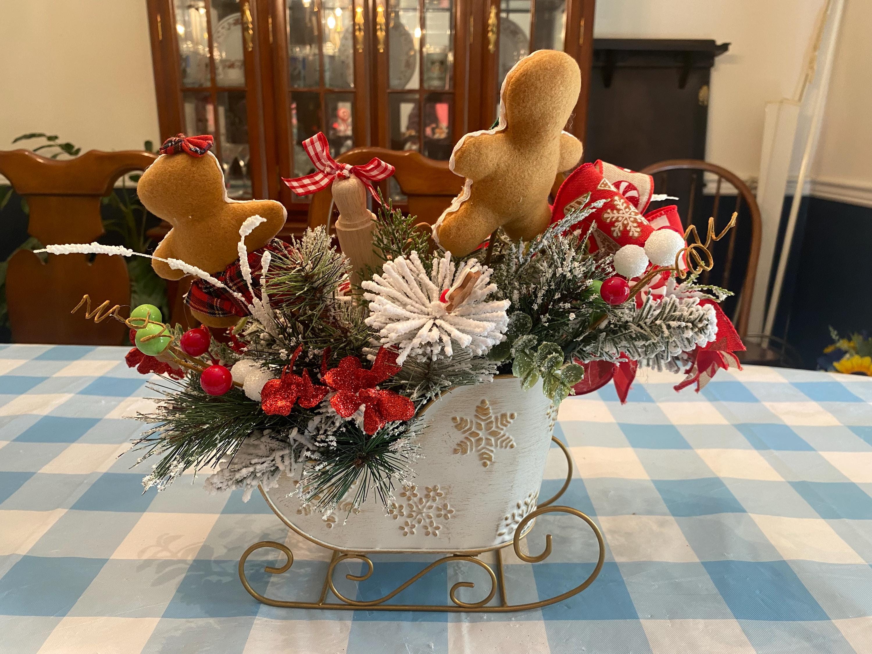 Gingerbread Sleigh Centerpiece, Gingerbread Sleigh, Gingerbread Decor ...
