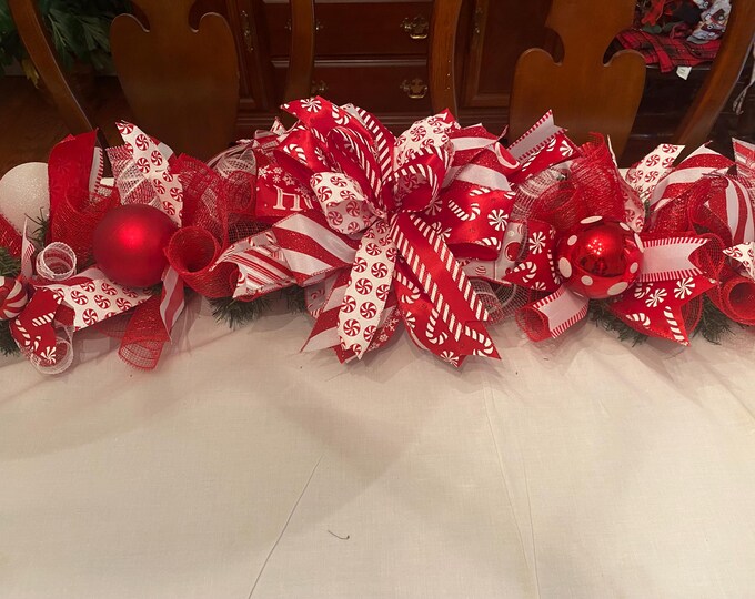 Peppermint Candy Christmas Garland , Whimsical Christmas Decor, Front ...