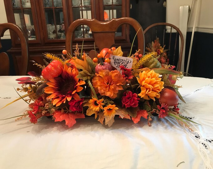 Fall Floral Arrangement, Fall Decor, Fall Floral Centerpiece, Table ...