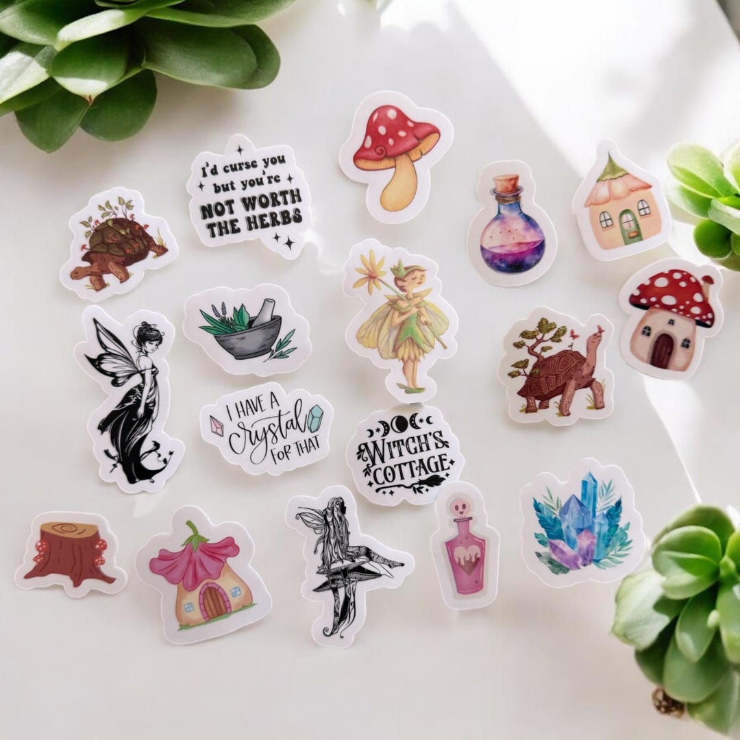 Vinyl LAMINATED Sticker Mix, Cottagecore Stickers, Scrapbook Stickers ...