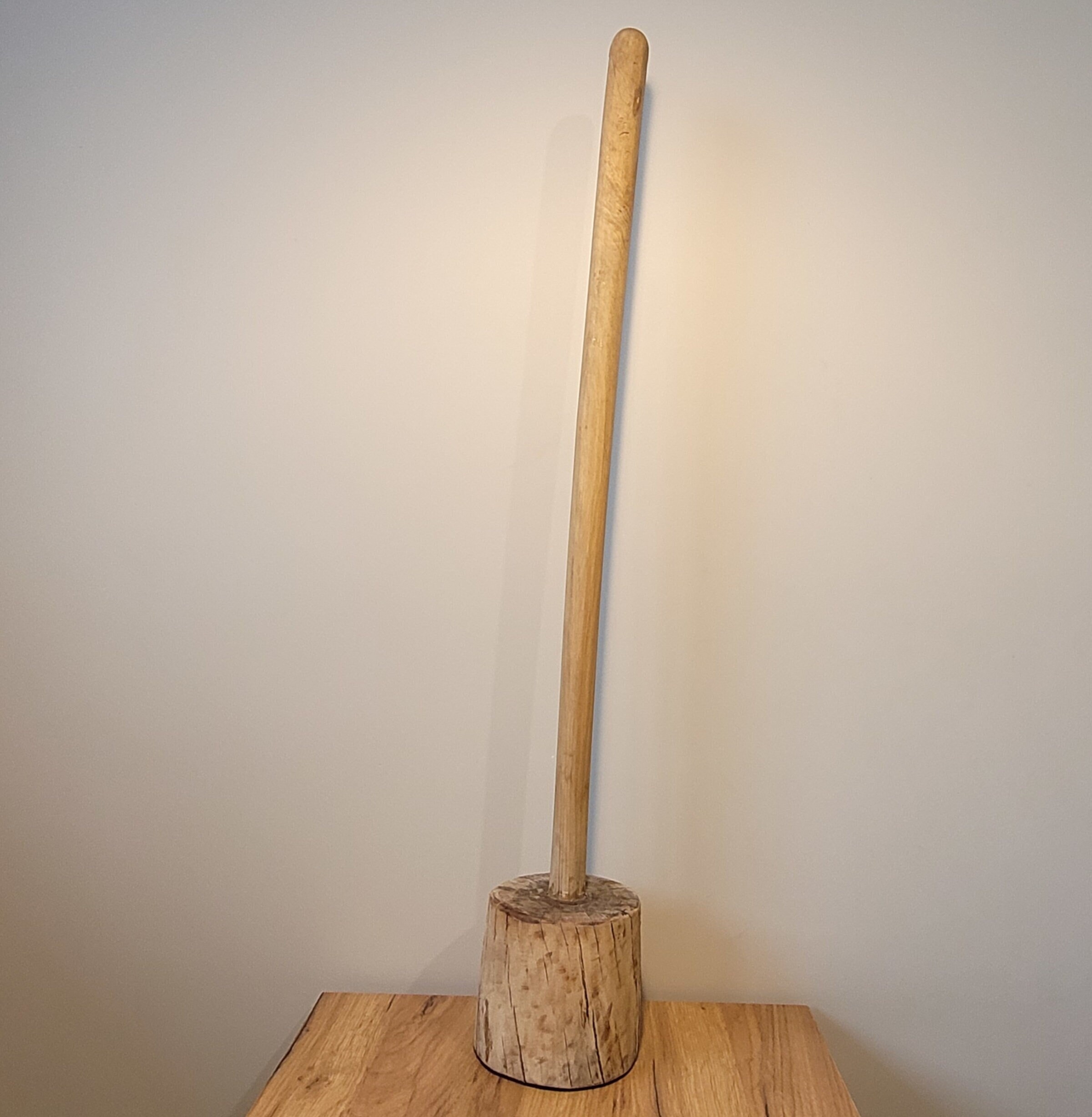 Large Vintage Wooden Hand Turned Pestle Vintage Rustic Wooden Mallet ...
