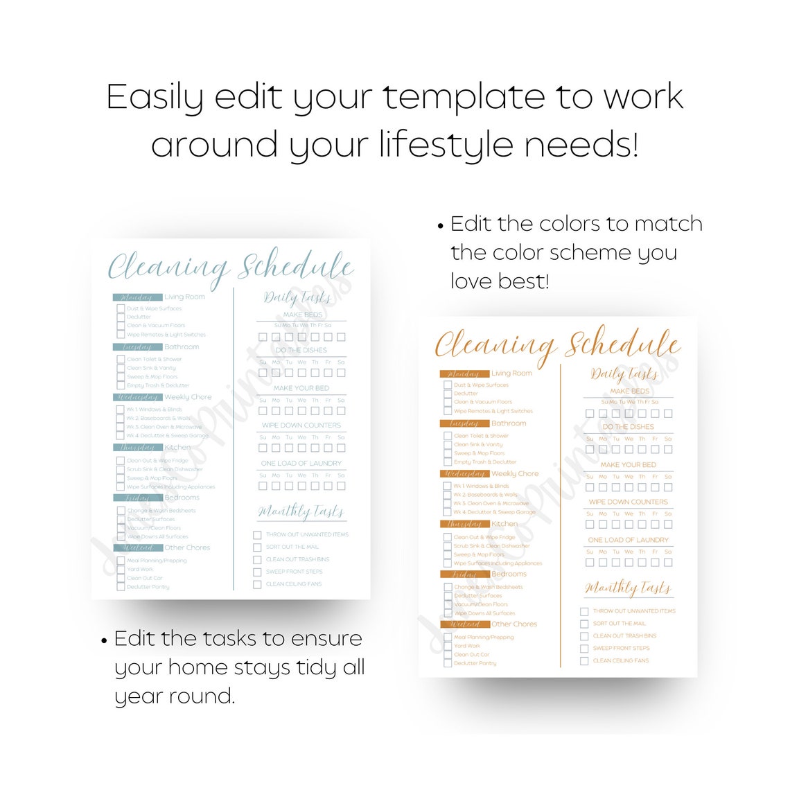 Ultimate Cleaning Checklist L Cleaning Schedule L Home Cleaning Guide L ...