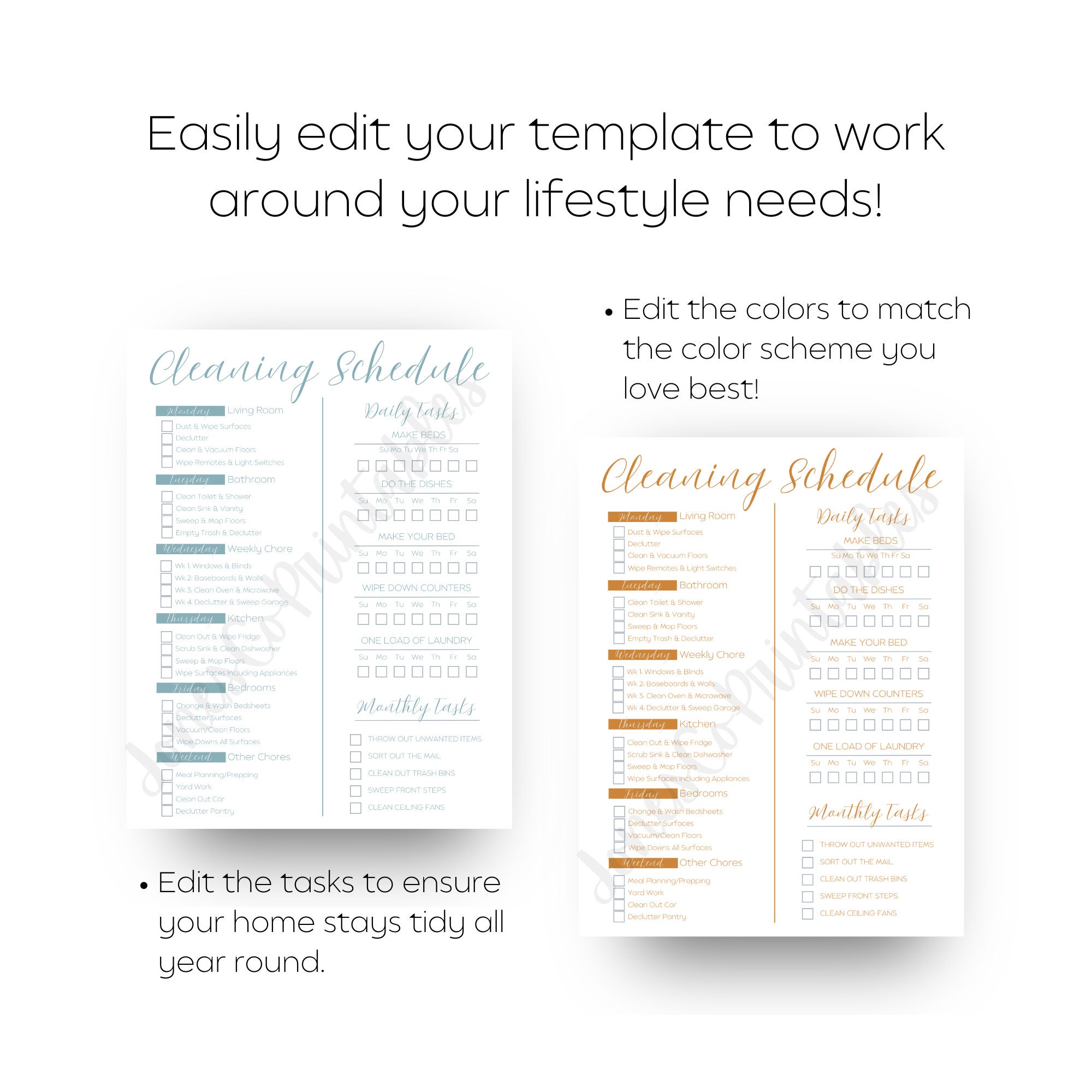 Ultimate Cleaning Checklist L Cleaning Schedule L Home Cleaning Guide L ...