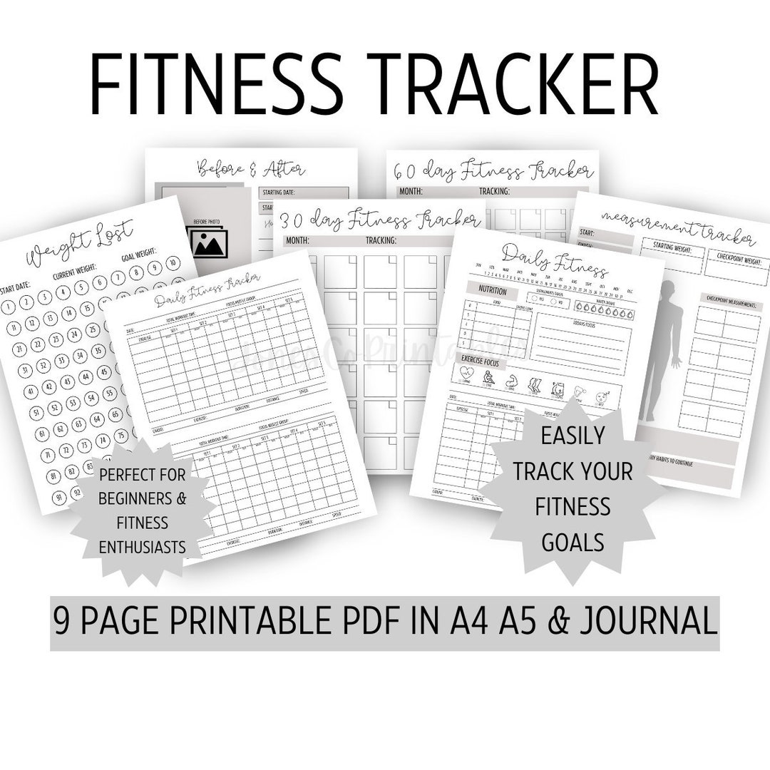 Workout Tracker L Daily Fitness Tracker L Printable Fitness Tracker L ...