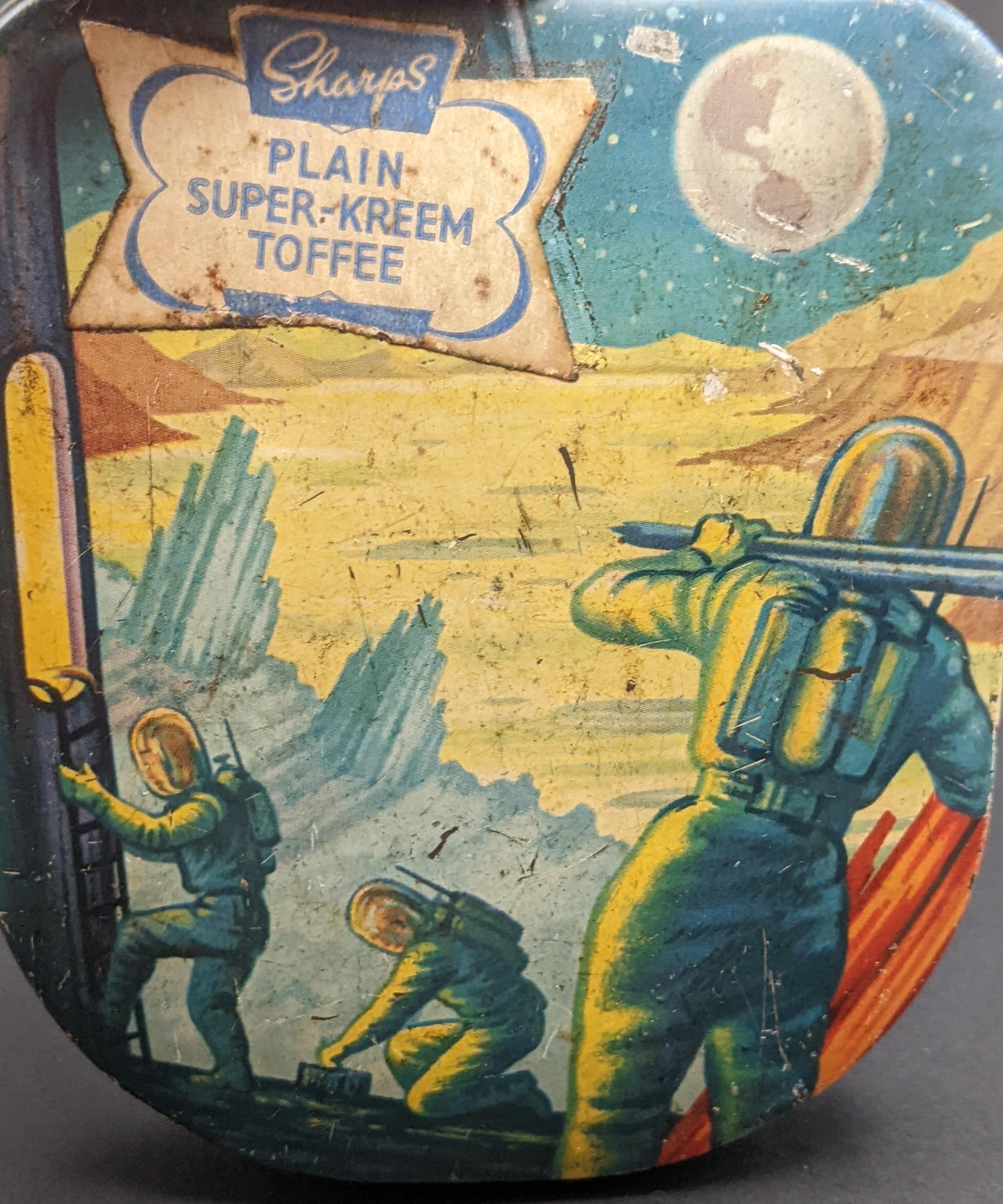 1950's SHARPS 'plain Super-kreem Toffee' Astronaut Tin, Rare 'edward ...