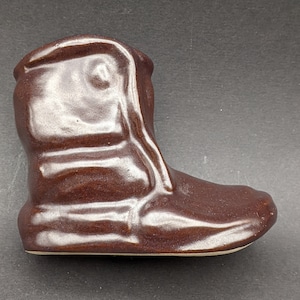 Kullabygdens Keramik Pottery Boot for Höganäs Sweden, Quirky Brown Boot ...