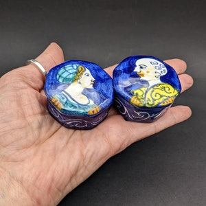 Castelli Censasorte Renaissance Style Italian Porcelain Keepsake Boxes ...