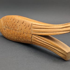 Wooden Folk Art Fish Nutcrackers, Vintage Handcarved Rustic Nutcrackers ...