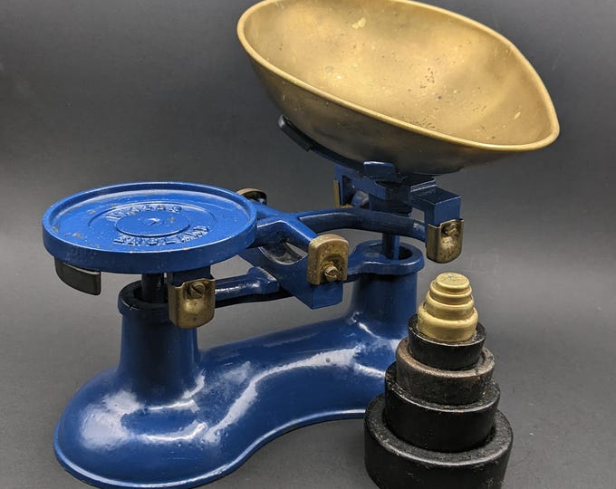 VICTOR ENGLAND Kitchen Balance Scales With Full Set of 8 Weights, Royal ...