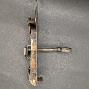 Old German Hand Forged Door Lock and Key, Surface Mount Functioning ...