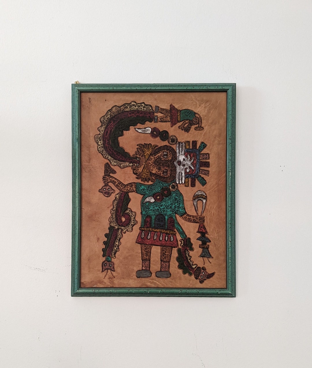 Cusco Peru Framed Painting on Leather 'cultura Paracas' by Artist ...