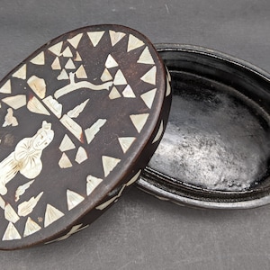 Antique Chinese Lacquered Papier Mache Boxes With Mother of Pearl Inlay ...