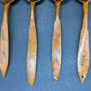 Vintage Turkish Folk Art Wooden Spoons X 4, Anatolian Rustic ...