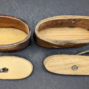 Antique German Birch Bark and Wood Snuff Boxes, Primitive Handmade ...