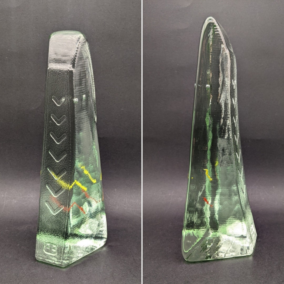 Swedish BERGDALA Glass 'runa' Obelisk Sculpture by Mikael Axenbrant ...