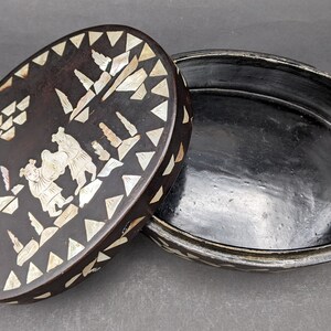 Antique Chinese Lacquered Papier Mache Boxes With Mother of Pearl Inlay ...
