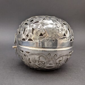 Vintage Silver Plated Cricket Cage, Incense Burner or Potpourri Ball ...