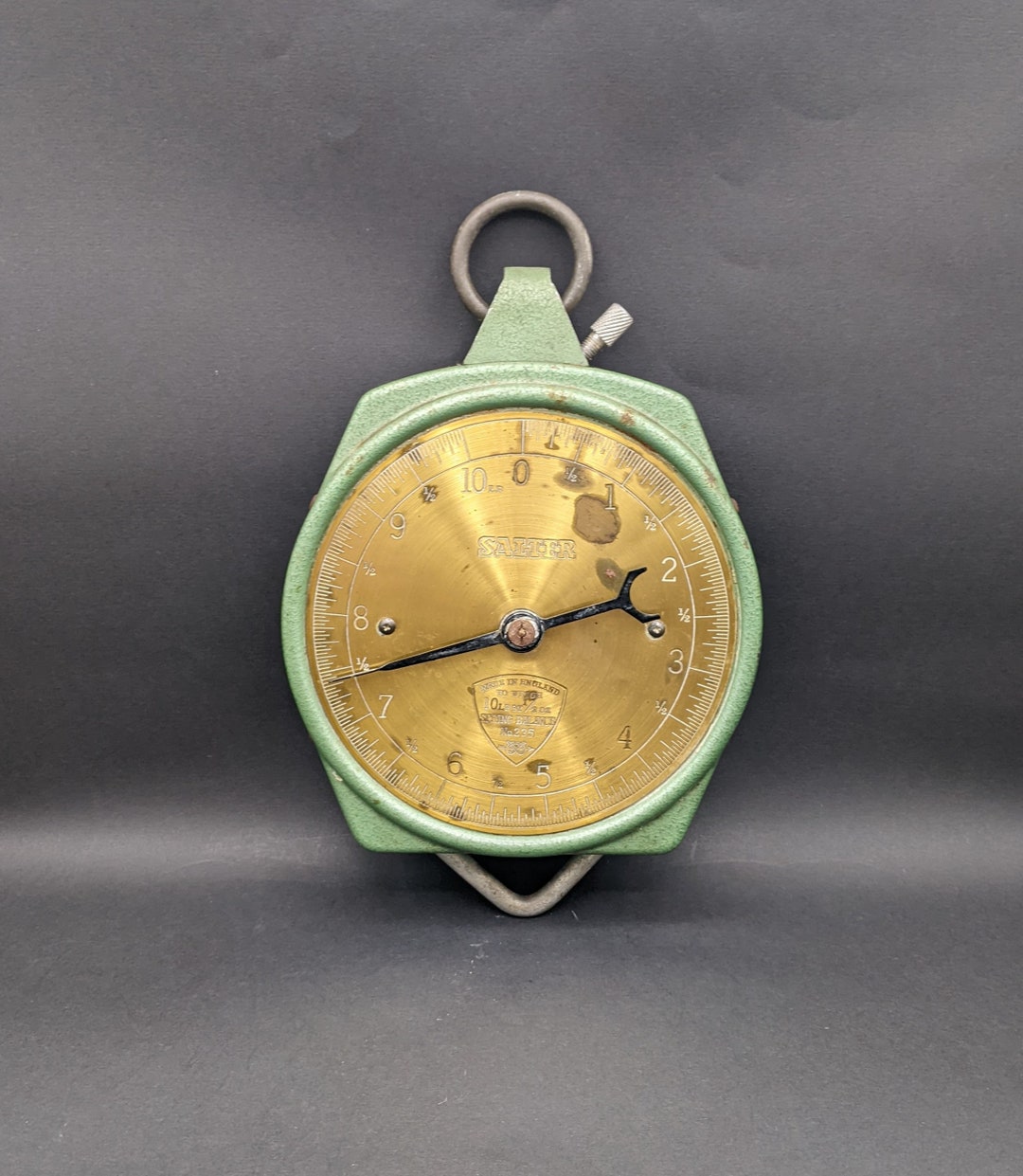 Vintage SALTER 10lbs Hanging Scales, Spring Balance No. 235, Brass and ...