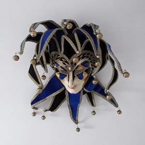 Venetian Jester Masquerade Mask, Large 'made in Italy' Papier Mache ...