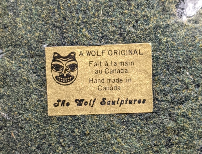 WOLF ORIGINAL Inuit Mother and Child in Stone, Vintage Canadian Wolf ...