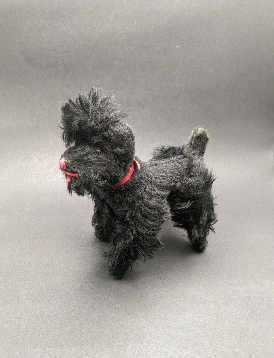 STEIFF 1960's Black Mohair Poodle "snobby" With Red Collar and Tongue ...