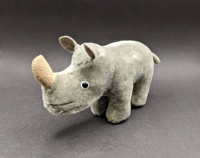 STEIFF 'nosy' Rhinoceros, Vintage German Steiff Mohair Rhino No ID ...