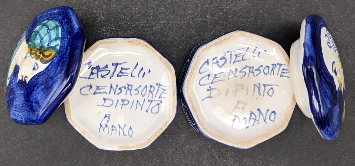 Castelli Censasorte Renaissance Style Italian Porcelain Keepsake Boxes ...
