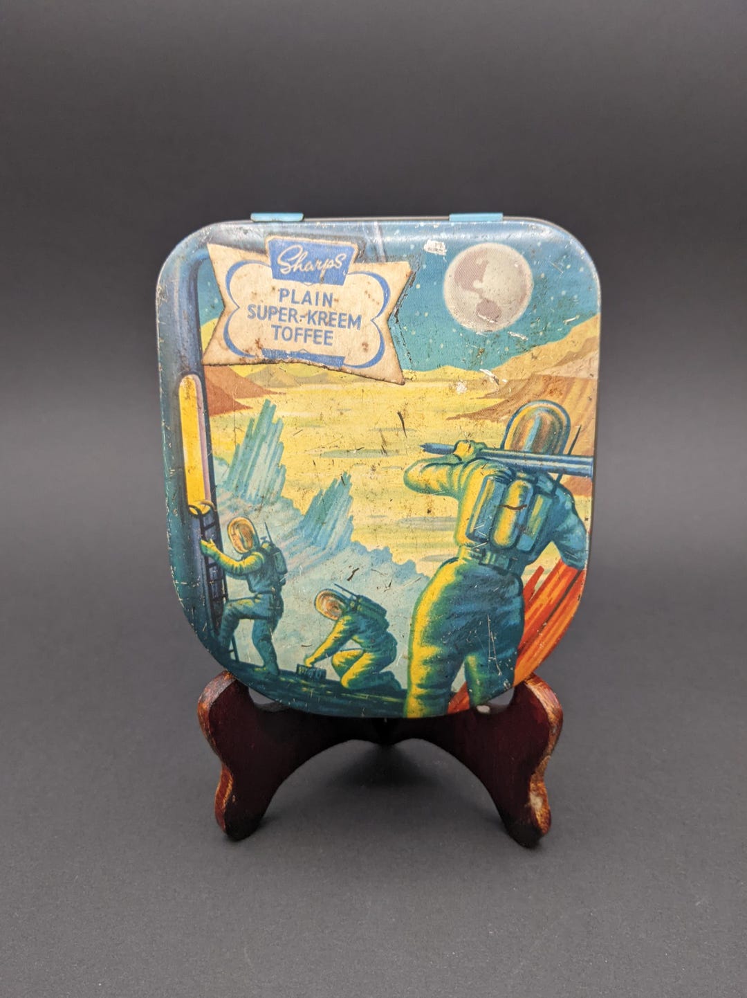 1950's SHARPS 'plain Super-kreem Toffee' Astronaut Tin, Rare 'edward ...