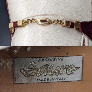 SAURO Dandy Maroon & White Leather Wingtips, Gold Detail Size 42 ...