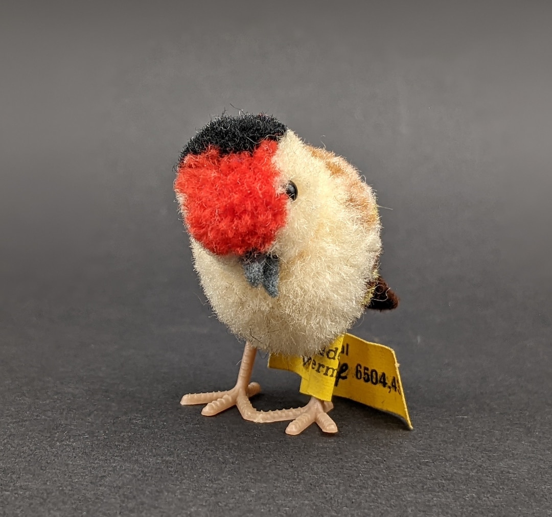 1960's STEIFF Woolen Pom-pom Finch Bird With Tags and Button 6504-43 ...
