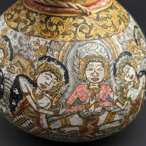 Balinese 'kamasan' Painted Lime Gourd, Incredible Handpainting of ...