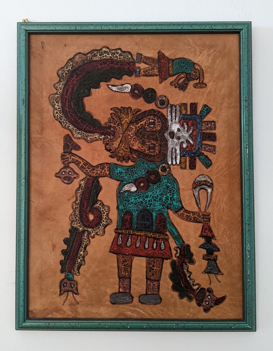 Cusco Peru Framed Painting on Leather 'cultura Paracas' by Artist ...