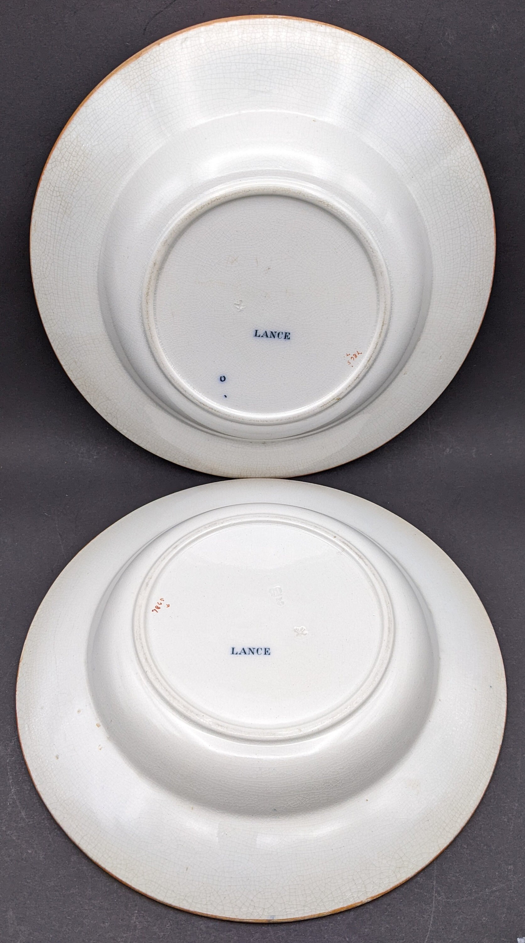 Antique Pair of Victorian Soup Plates Marked LANCE 7865 Late - Etsy