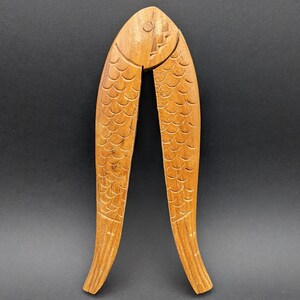 Wooden Folk Art Fish Nutcrackers, Vintage Handcarved Rustic Nutcrackers ...