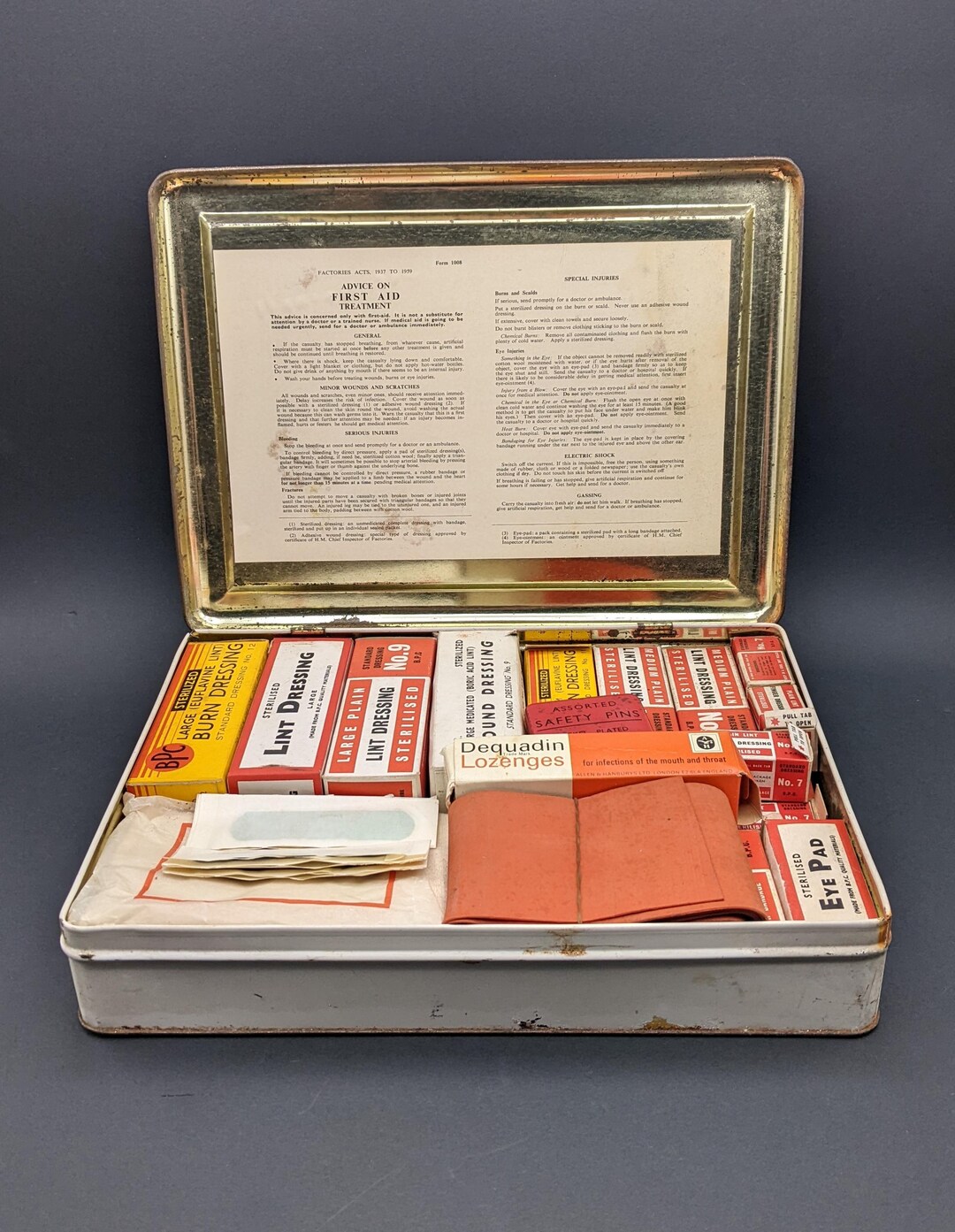 1960-70's FIRST AID Case With Large Collection of Contents, Retro ...