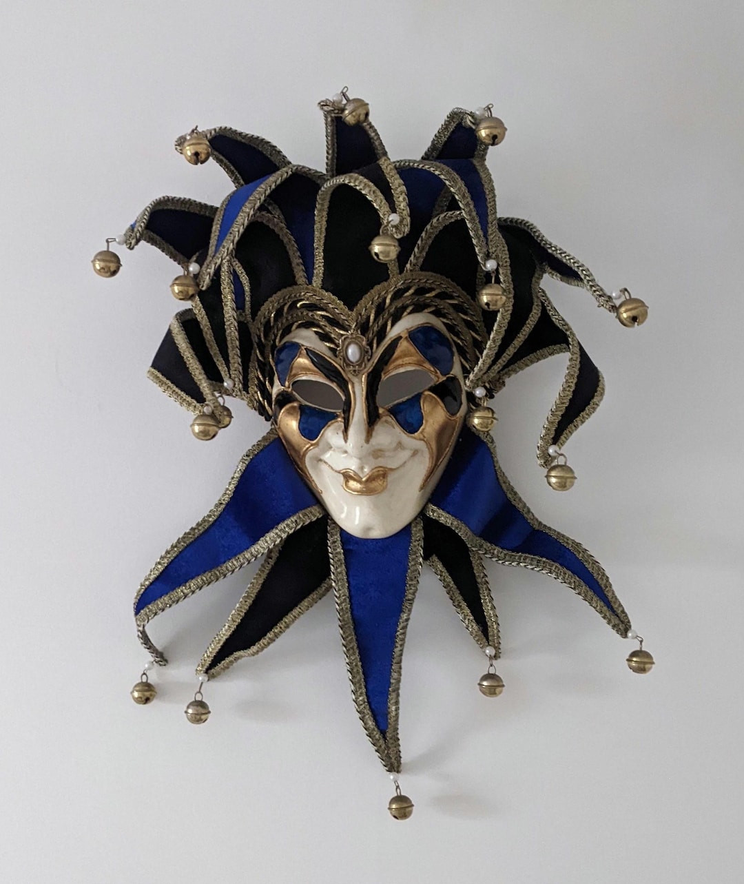 Venetian Jester Masquerade Mask, Large 'made in Italy' Papier Mache ...