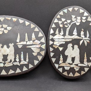 Antique Chinese Lacquered Papier Mache Boxes With Mother of Pearl Inlay ...