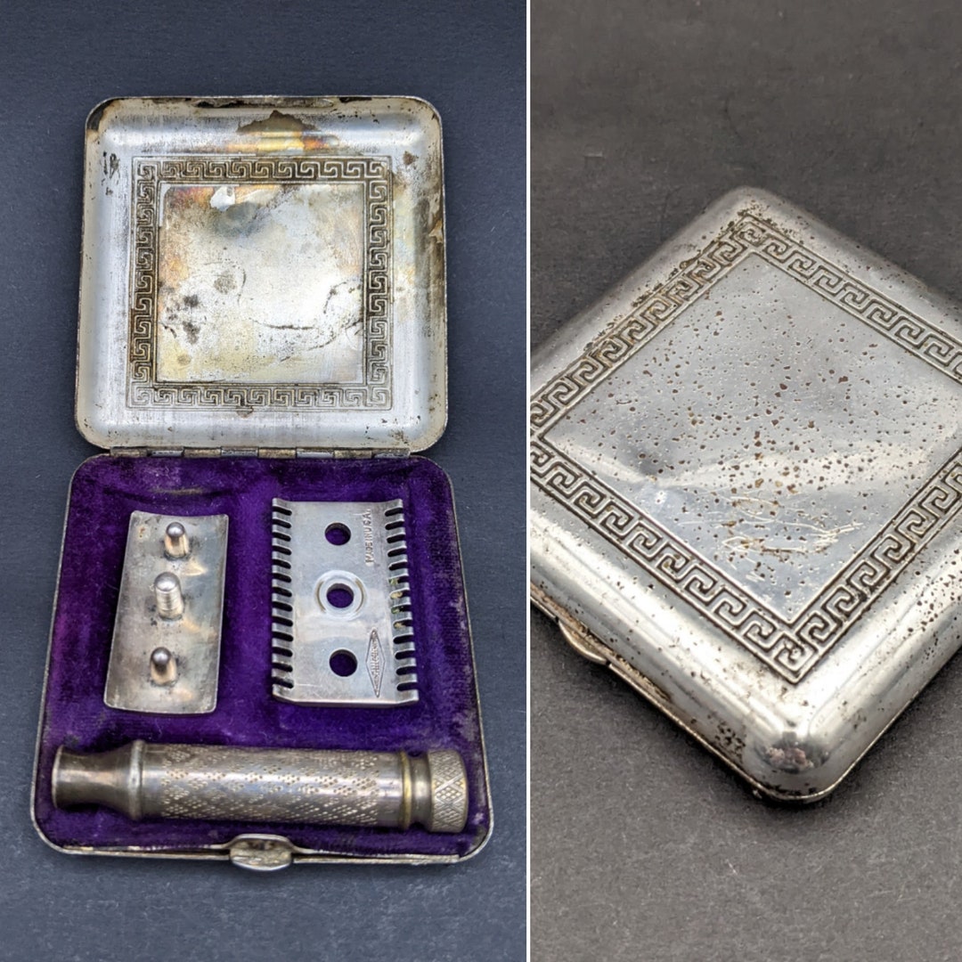 1920 GILLETTE Tuckaway Safety Razor Kit, Made in the USA Antique ...