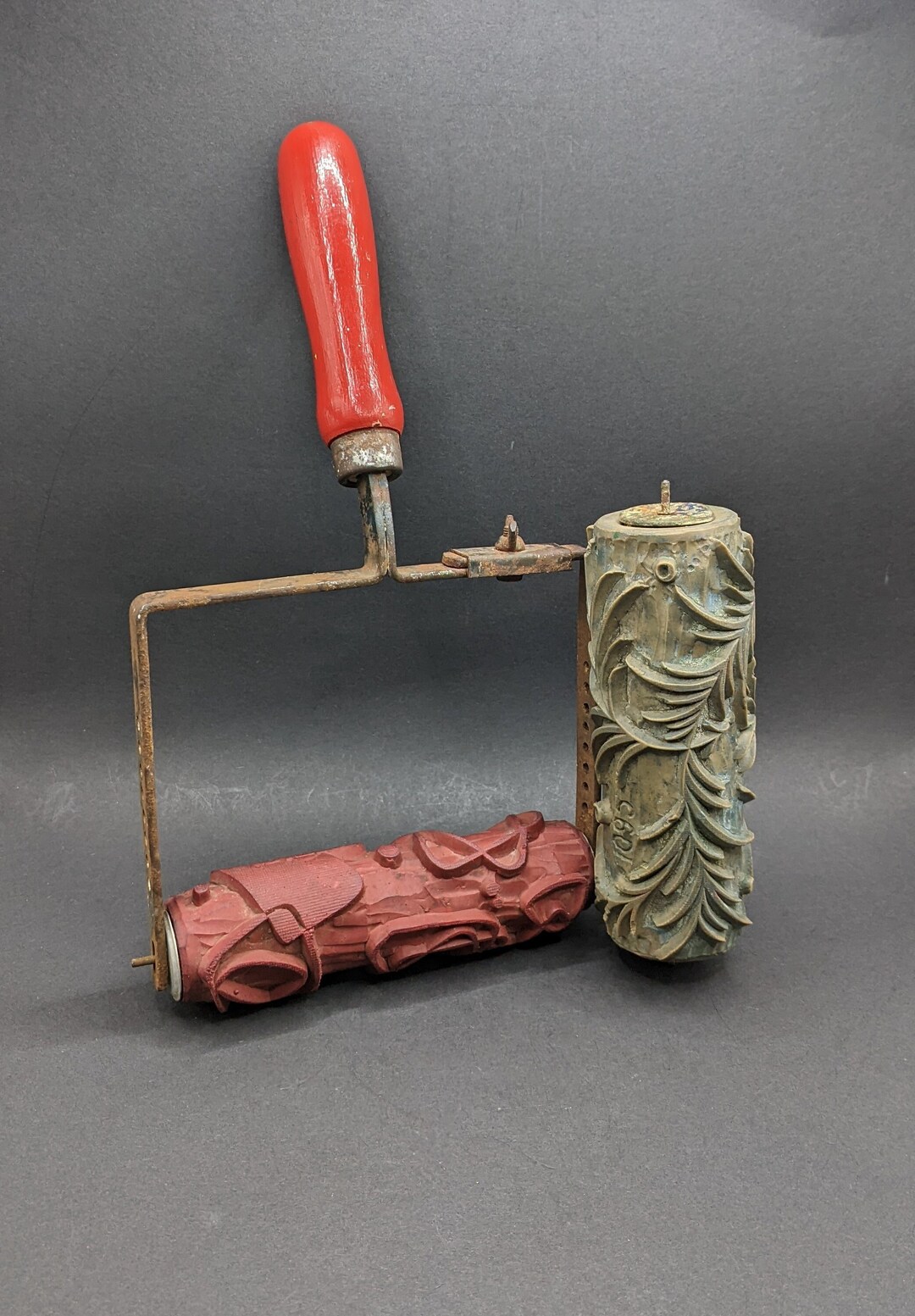 1940's German Decorative Paint Rollers, Vintage Rubber Printing Tools ...