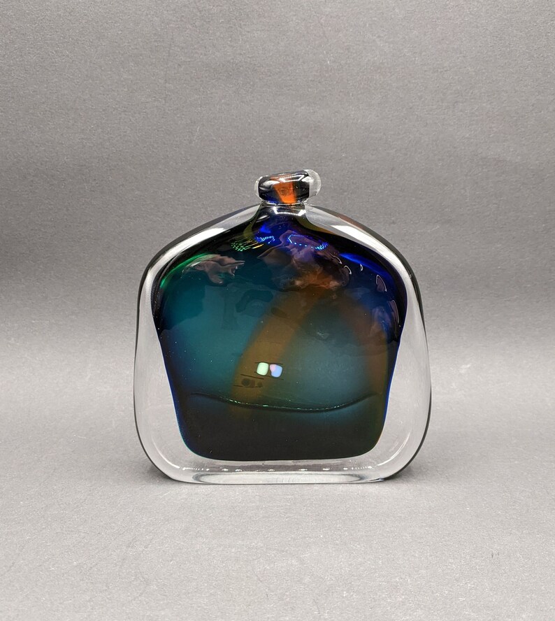 COMINS Sommerso Art Glass Bottle Vintage Chris Comins Signed - Etsy UK