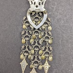 Norwegian SØLJE 830 Silver Wedding Brooch, Crowned Heart Marriage ...