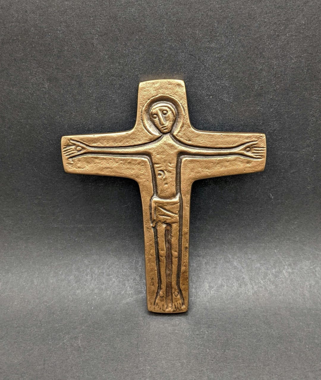 German Mid Century Modern Bronze Brutalist Crucifix, 1960's ...