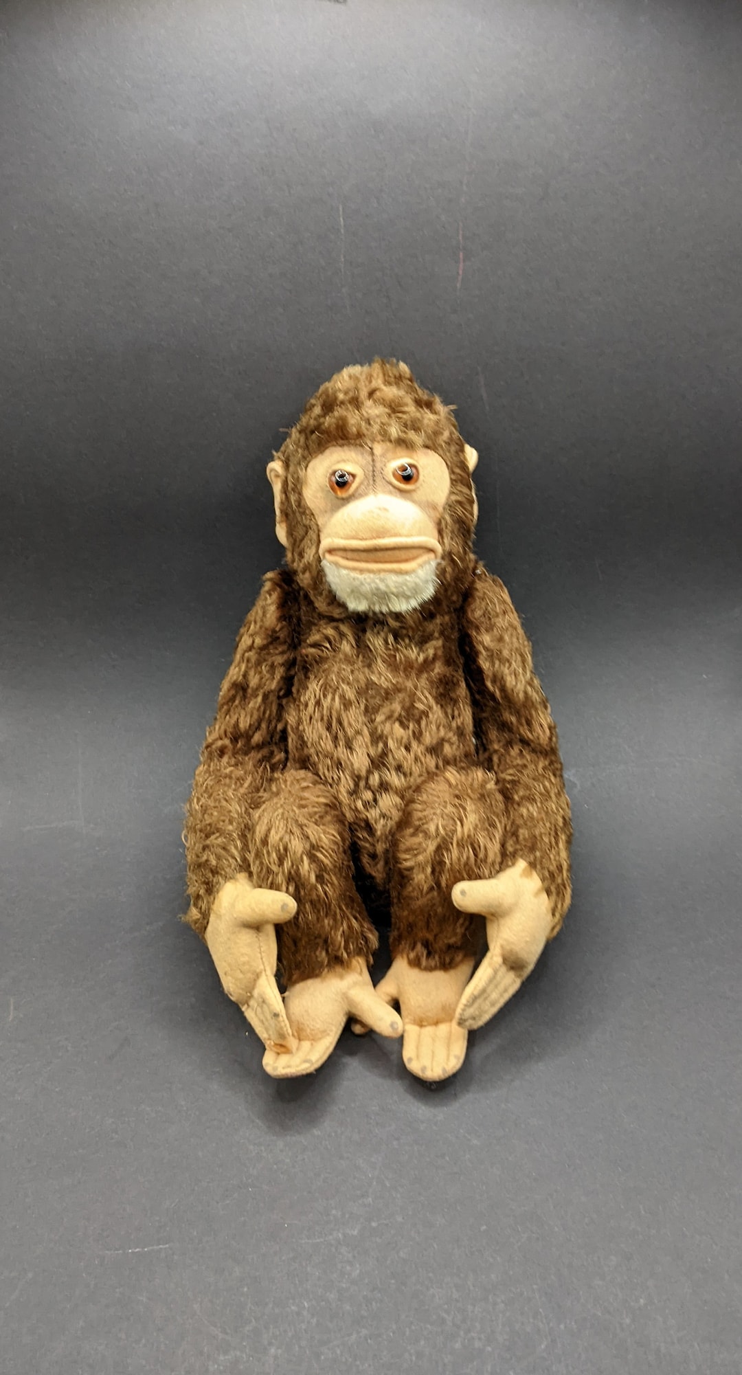 STEIFF JOCKO Monkey, 1950's German Sitting Mohair Chimpanzee ...