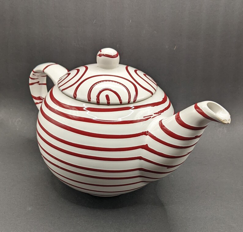 GMUNDNER Red Flamed 1.5L Teapot, Austrian Gmundner Pottery 'dizzy Red ...